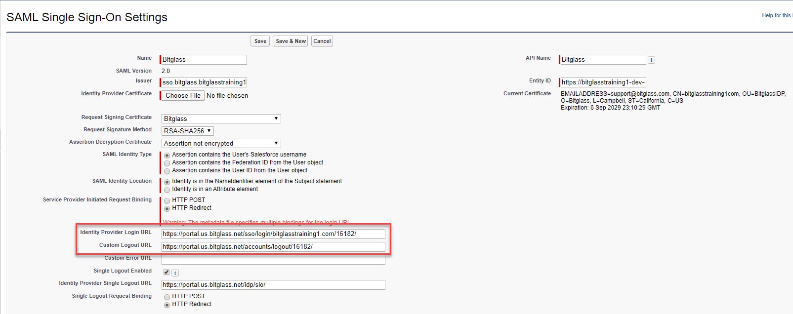 Configuring Salesforce SSO